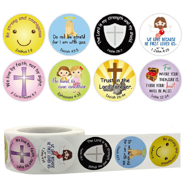 Storrianne Christian Bible Stickers for Kids - 500Pcs 1 Inch Adhesive ...
