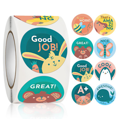Reward Stickers for Kids, 500 Pcs Cute Animal Incentive Stickers ...