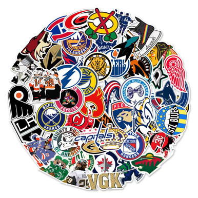 50pcs Laptop Stickers of Hockey Teams Piece Ice Team Fan Logo Sticker ...