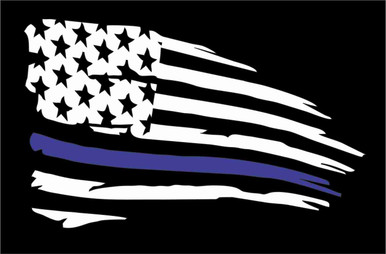 Barking Sand Designs Tattered Flag USA Police Thin Blue Line Support ...