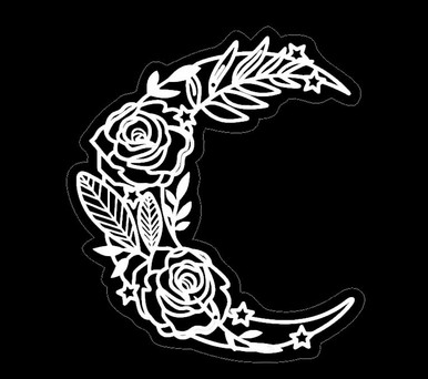 Moon Flower Car Decal, Lunar Blossom Vinyl Window Vehicle, Dreaming ...