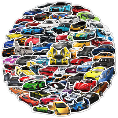 tqyydf 100PCS Car Stickers for Kids,Racing Car Stickers, Sports Car ...