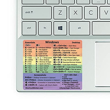 SYNERLOGIC Pride Windows PC Reference Keyboard Shortcut Sticker ...
