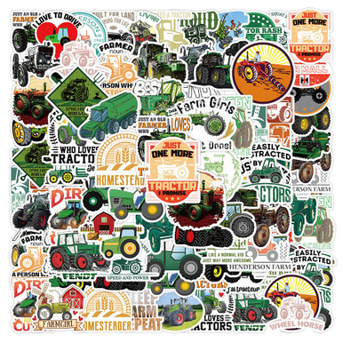 50Pcs Tractor Merchandise Stickers Cute Cool Green Tractor Truck ...