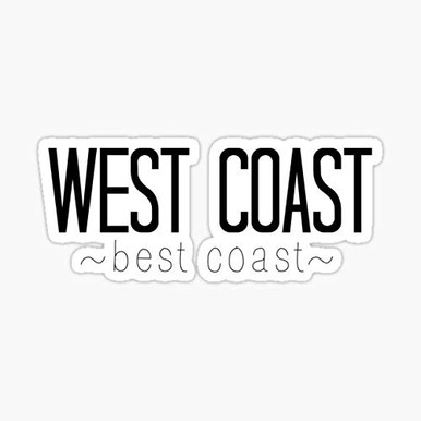 West Coast Best Coast Sticker - Sticker Graphic - Auto, Wall, Laptop ...