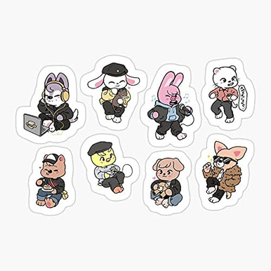 decal Skz Stray Kids Fanart Kpop Foxiny Skzoo - Sticker Graphic ...
