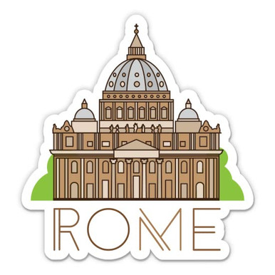 Rome Italy Travel - 3" Vinyl Sticker - for Car Laptop Water Bottle ...