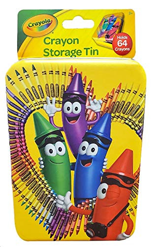 The Tin Box Crayola Tin Crayon Storage with Hinge (Empty) - Holds 64 ...