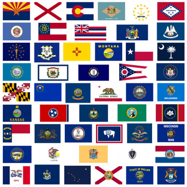 Aurange 50Pcs American State Flag Stickers,Flag Decals of The US States ...