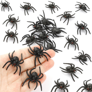 Plastic Spiders, Fake Spiders, Halloween Spiders, 30 Pieces Black ...