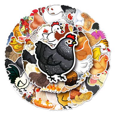 50 PCS Chicken Stickers for Adults Teens Boys Girls Kids, Skateboard ...