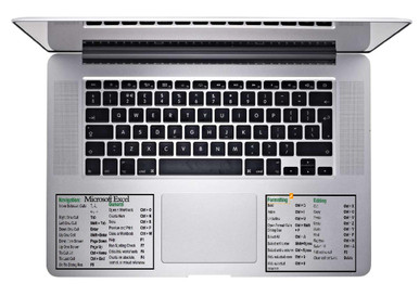 Laptop Sticker Decal - Software excel Cheat Sheet for keypad Palm Rest ...