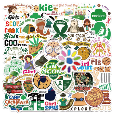 Girl Scout Stickers | 50pcs Vinyl Waterproof Girl Scout, Girls Brownie ...
