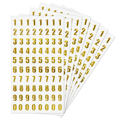 7 Sheets Number Stickers, Small Gold Glitter Number Stickers, Self ...