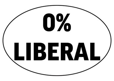 Funny Conservative Sticker 0% Liberal Car Decal Republican Bumper ...