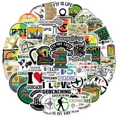 Outdoor Geocaching Stickers Aesthetic Trendy Positive Stickers for ...