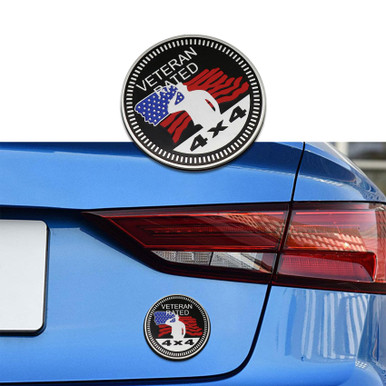3D Metal Car Badges Emblems, Veteran Rated Badges, 4 x 4 Metal ...