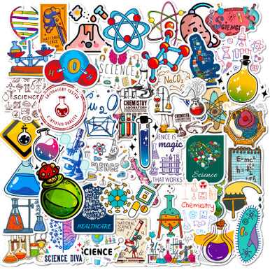 Science Stickers Pack for Kids Teens Students Teachers, 50 Pcs Natural ...