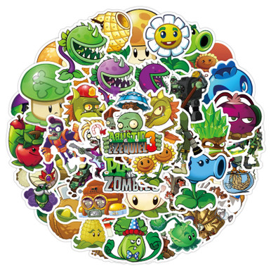 50Pcs Plants vs. Zombies Stickers for Kids , Water Bottle Game PVZ ...