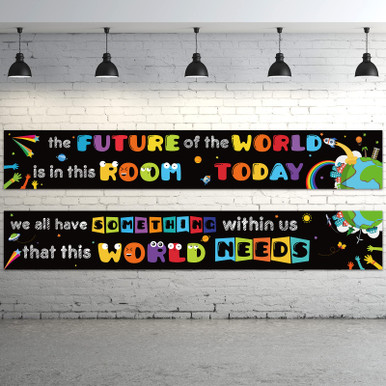 2 Pcs Motivational Classroom Banner Poster Classroom Decoration ...