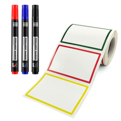 Name tags Sticker, 300 PCS Name Labels, Colorful Plain Office Clothing ...