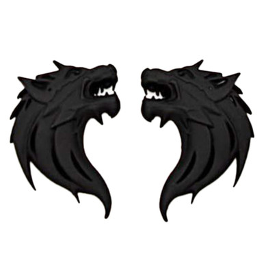 Hook Car Wolf Badges Metal 3D Wolf Head Emblem Motorcycles Fender Mark ...