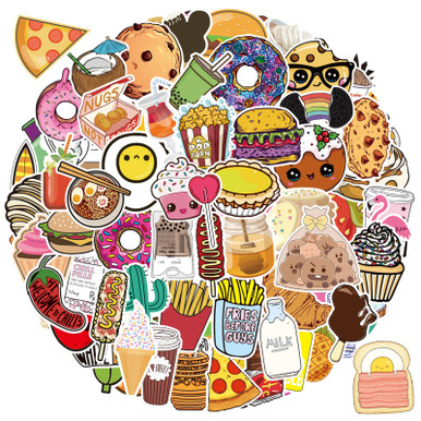 Food Stickers,100pcs,Cute Cartoon Foods Stickers for Kids,Waterproof ...