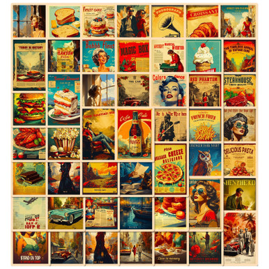 Vintage Stickers Movie Poster 50 PCS Classic Movie Travel Stickers for ...