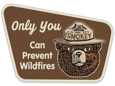 Brown Sign Shaped Smokey Bear Only You Can Prevent Wildfires Sticker ...