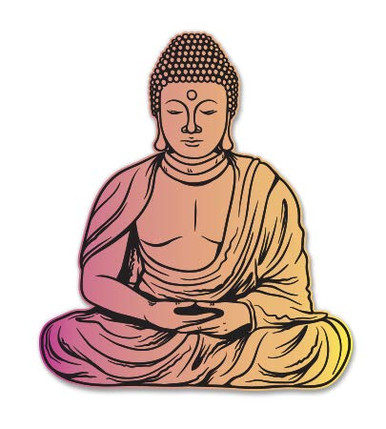 GT Graphics Sitting Buddha - 5" Vinyl Sticker - for Car Laptop I-Pad ...
