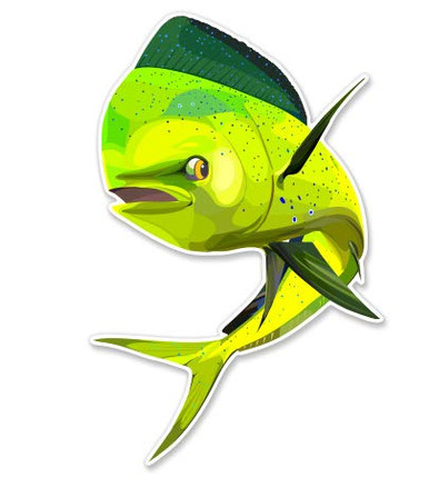 GT Graphics Mahi Mahi Fish - 5" Vinyl Sticker - for Car Laptop I-Pad ...