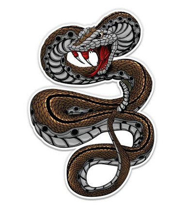 GT Graphics Rattlesnake - 5" Vinyl Sticker - for Car Laptop I-Pad ...