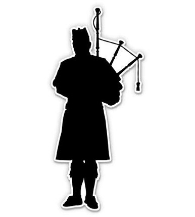 Bagpiper Silhouette Scottish - 5" Vinyl Sticker - for Car Laptop I-Pad ...