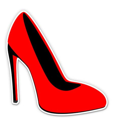 Sexy Red High Heel Shoe - 5" Vinyl Sticker - for Car Laptop I-Pad ...