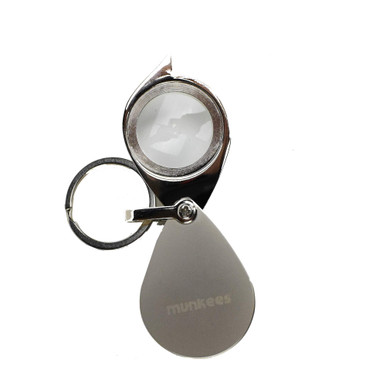 Munkees Stainless Steel Keychain Magnifier, Folding Mini Magnifying ...