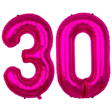 Giant, 40 Inch 30 Balloon Number - Hot Pink 30th Birthday Decorations ...