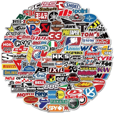 Racing Sticker Pack 100 Pcs Car Sticker & Moto Modified Brand Logo ...