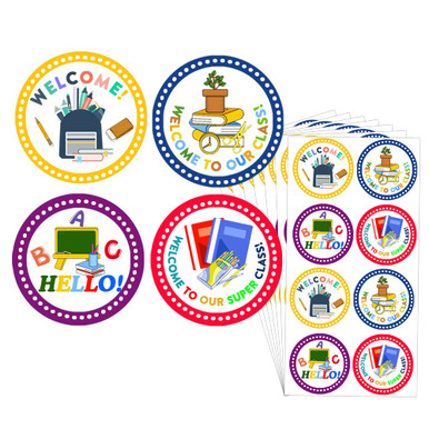 Back-to-School Stickers Labels,2 Inch Welcome to Our Class Theme Label ...