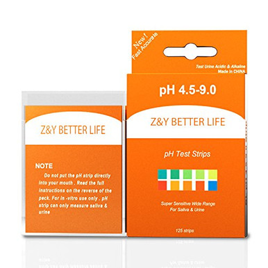 Z&Y Better Life pH Test Strips 125ct - Tests Alkaline & Acid level for ...