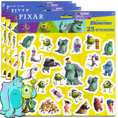 Monsters Inc Stickers 4 Pack - 100 Disney Monsters Inc Stickers for ...