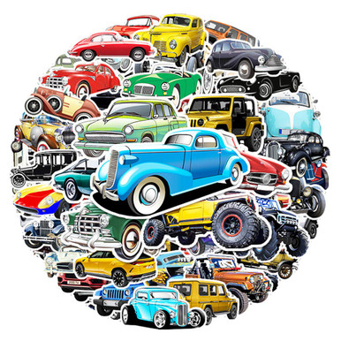 Classic Vintage Car Stickers for Teens Adults Men|100 Pcs|Waterproof ...