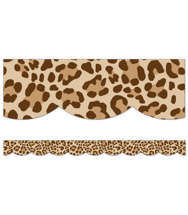 Schoolgirl Style Simply Safari Leopard Print Bulletin Board Borders, 39 ...