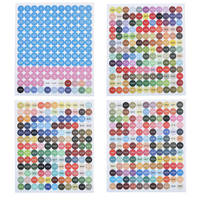 DANUDON 12 Sheet Color Number Stickers for Diamond Painting, 447 ...