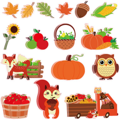 48 Pieces Happy Fall Bulletin Board Decorations Thanksgiving Autumn ...