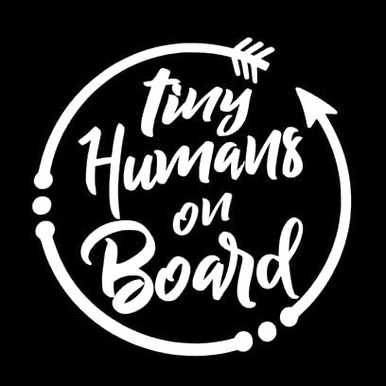 Tiny Humans On Board Decal Kids Family | White | Made in USA by Stick ...
