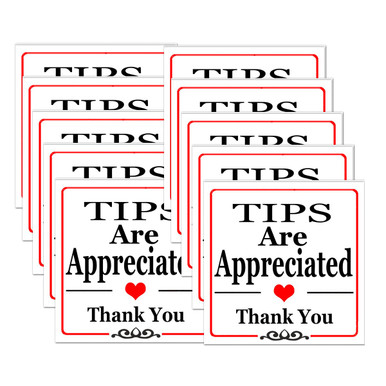 Remarkable Tips are Appreciated Sticker,4 Inches Waterproof Thank You ...