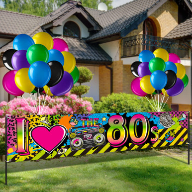 41 Pieces 80s Party Decoration Set I Love 80s Banner with 40 Balloons ...