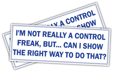 (x2) I'm not Really a Control Freak | Funny Sticker Decal, Humor ...