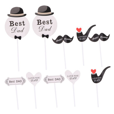 Rolling Ruler 10 Sets Cake Picks Fathers Day Decorations Dad Cupcake ...