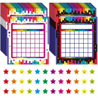 66 Pack Classroom Incentive Chart, 2 Designs in Colorful Strip with ...